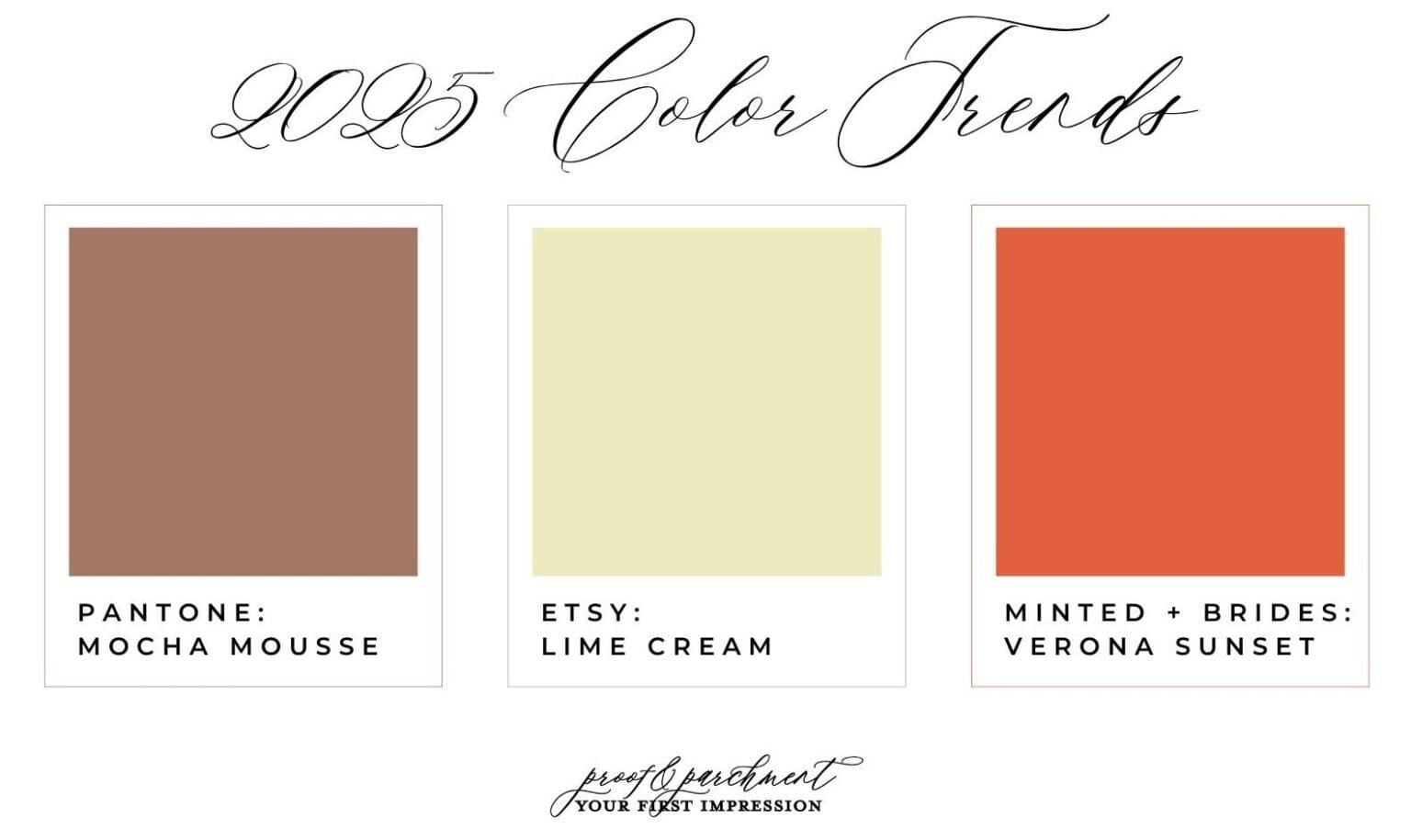 2025 Wedding Color Trends: - Proof & Parchment Calligraphy